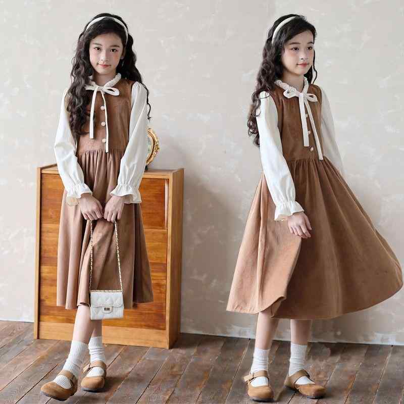 ・カテゴリ: ワンピース・スタイル: 韓国・主な素材: ポリエステル・対象: 女の子・対象年齢: 8歳以上、140cm以上・柄: 無地・加工: 起毛加工・袖丈: 長袖・スカート: 切り替え・要素: リボン・カラー展開: カーキ・サイズ展開:...