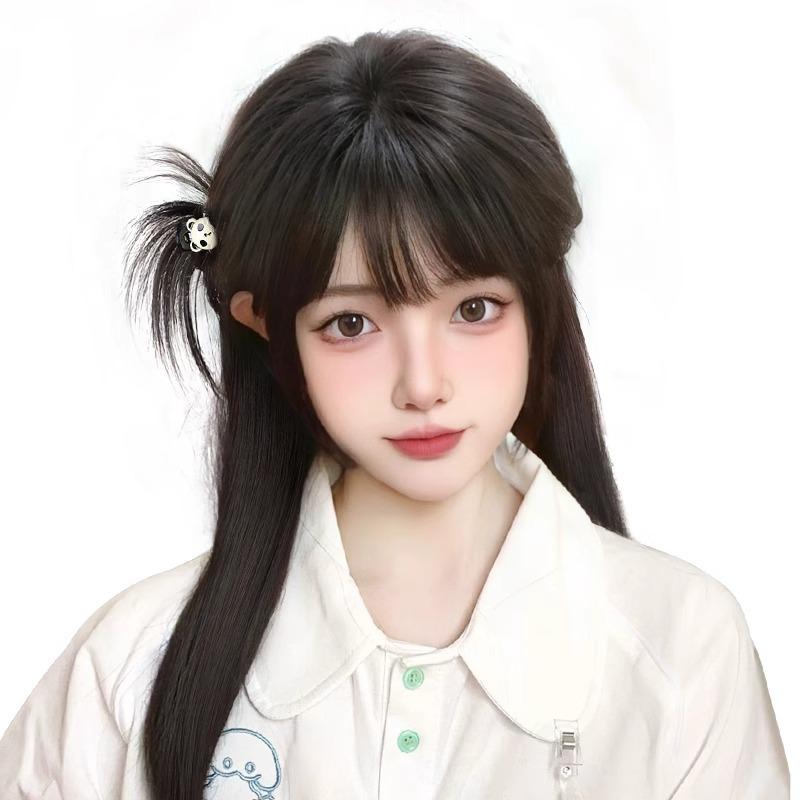 ・カテゴリ: ポニーテールウィッグ・スタイル: ヘアバンス・対象: レディース・製法: マシンメイド・素材: 耐熱ファイバー・カラー展開: ブラウンブラック、コールドブラウン
