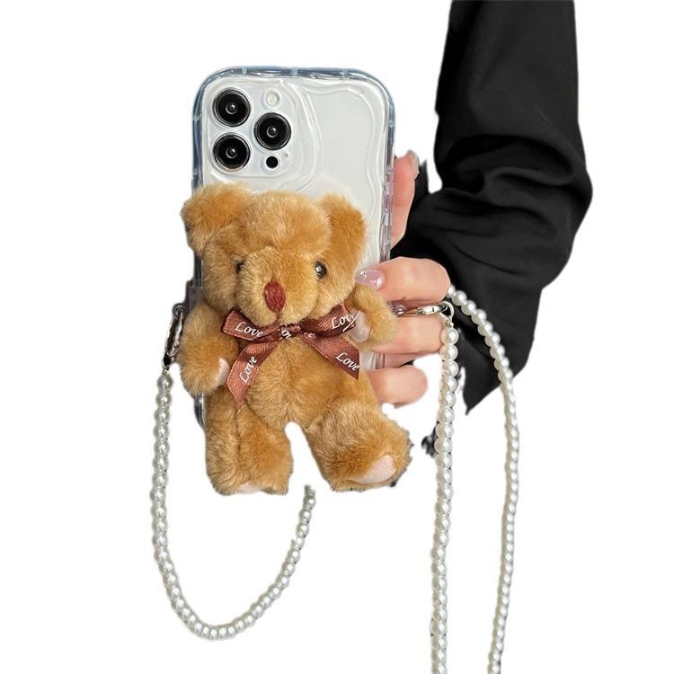 ・カテゴリ: スマホ用ストラップ・スタイル: レディース・ストラップ素材: PP・金具素材: 金属・バリエーション: ピンク関節クマぬいぐるみ付き背面クリップ（ベージュパール 1.2）、ブラウン関節クマぬいぐるみ付き背面クリップ（ベージュパ...