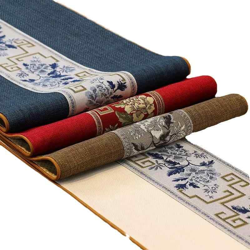 ・カテゴリ: テーブルランナー・スタイル: 中国風・主な素材: 麻 90%、綿 10%・柄: 中国風・カラー展開: ダークブルー、レッド×ブラウン、ブラウン、レッド、オフホワイト・サイズ展開: 33*160cm、33*180cm、33*20...