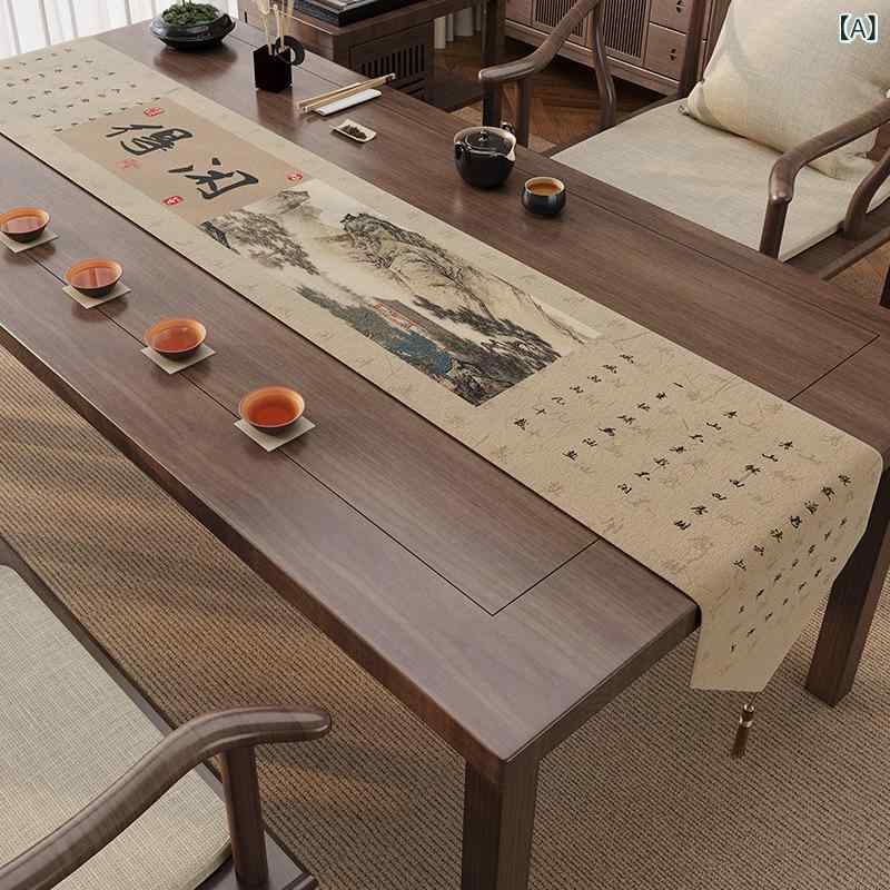 ・カテゴリ: テーブルランナー・スタイル: ・素材: 綿麻（95%）・柄: 中国風シリーズ・カラー展開: 得閑、扶語花芷、錦悦花辞、静心禅意、黎歌行、墨竹飛鳥、暮雲春樹、南喬簡兮、南巷微瀾、浅花軽語、秋竹序、韶光物語、書法集、水墨花枝、水竹...