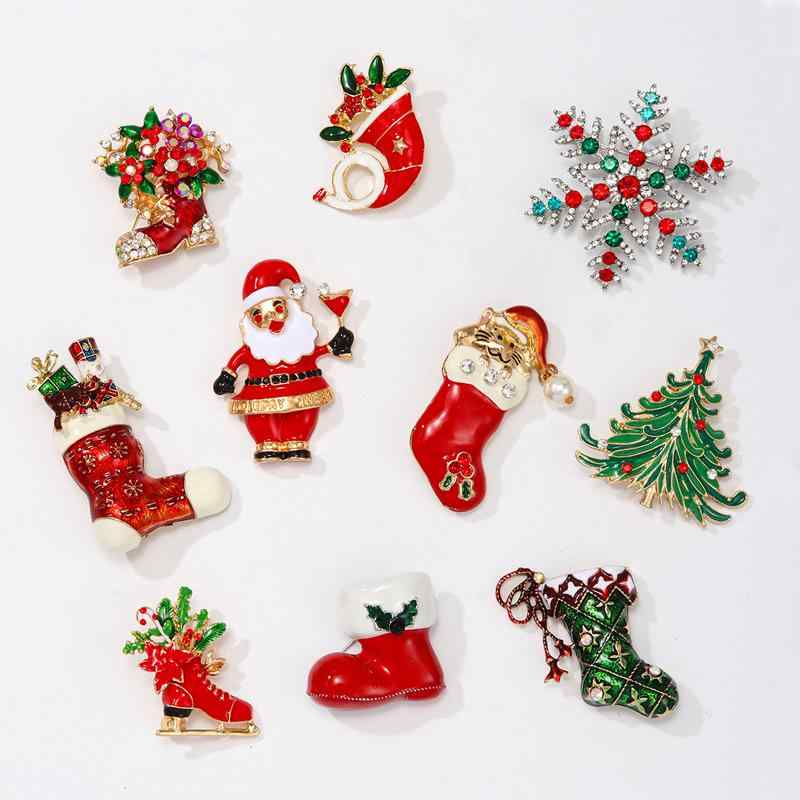 ・カテゴリ: ブローチ・スタイル: クリスマス、フェミニン、スイート・主な素材: 亜鉛合金・加工: ラインストーン装飾・カラー展開: グリーン、レッド、シルバー・要素: 雪の結晶、ギフトボックス、新年、ベル、サンタクロース・機能: 装飾、結...