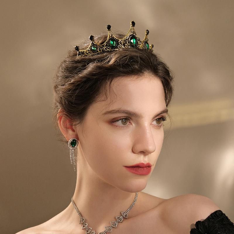 ・カテゴリ: ヘアアクセサリー・スタイル: バロック・素材: ラインストーン・対象: レディース・: クラウン・加工: ラインストーン装飾・石の種類: ホワイトクリスタル・カラー展開: アンティークゴールド（レッド）、アンティークゴールド（...