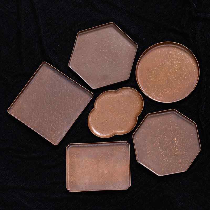 ・カテゴリ: 茶道用具・素材: 銅・重量: 約200g・種類: 海棠、六角、円形、四角、長方形、八角・スタイル: モダン・カラー: 銅（鎚目模様）