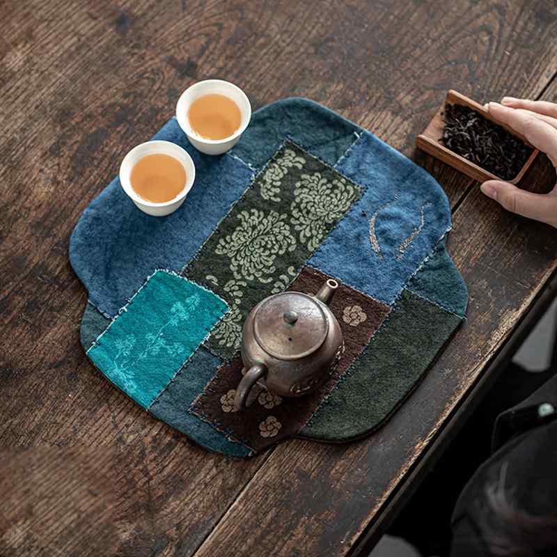 ・カテゴリ: 茶席・スタイル: クリエイティブ・素材: 絞り染め帆布・仕様: 無地、彫刻・サイズ: 33x33cm、30x30cm