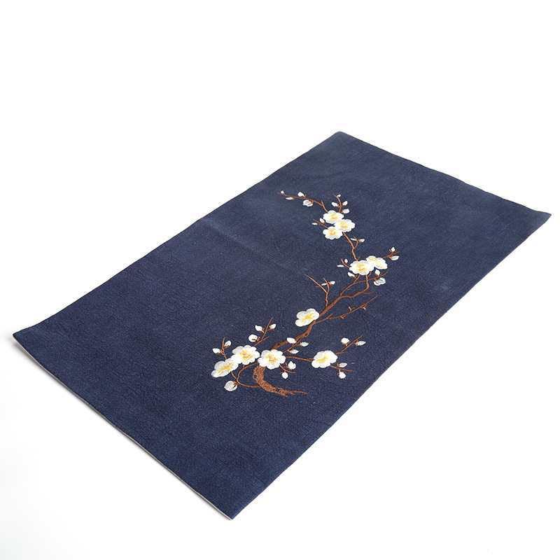 ・カテゴリ: 茶巾・スタイル: 中華風・サイズ: 30*50cm・: 梅花刺繡、盛荷刺繡、白蓮刺繡・カラー展開: 湖水色、ネイビー、レッド
