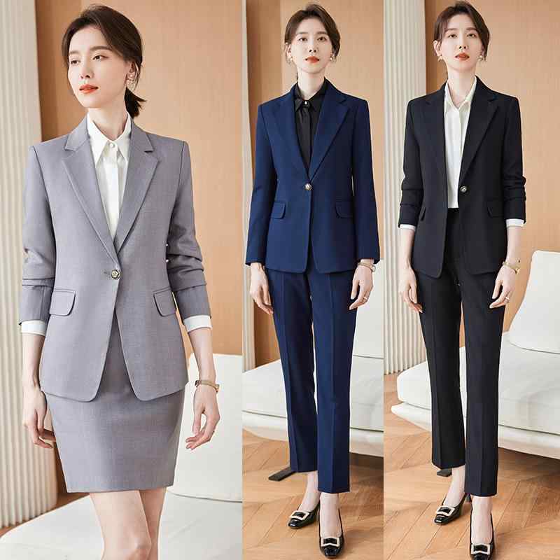 ・素材: 化学繊維混紡・スタイル: エレガント・袖丈: 長袖・袖の形状: パワーショルダー・パンツ丈: ロングパンツ・カラー展開: ブラック、ブルー、グレー・サイズ展開: S、M、L、XL、XXL、XXXL、XXXXL、5XL