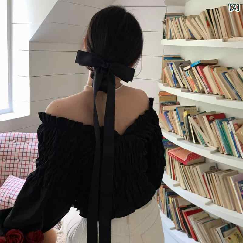 ・カテゴリ: ヘアアクセサリー・スタイル: 韓国、フェミニン・: リボン、ロングストリーマー・素材: 布・種類: バレッタ・製法: ハンドメイド・カラー展開: ブラック、ピンク、オフホワイト、グリーン・対象: レディース