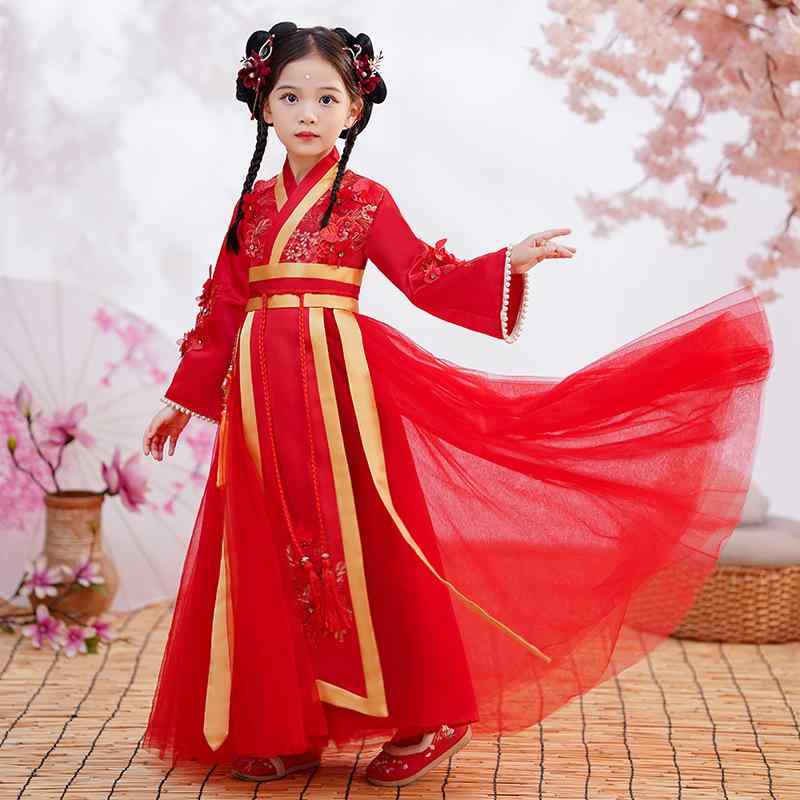 ・カテゴリ: 子供用旗袍、唐装、民族衣装・スタイル: プリンセス・柄: 花柄・加工: 柔軟加工・性別: 女の子・主な素材: ポリエステル 80%・生地の厚さ: 普通・カラー展開: レッド・サイズ展開: 110cm, 120cm, 130cm...