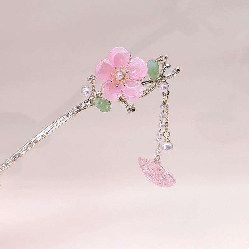 ・カテゴリ: ヘッドドレス・スタイル: 古風・素材: 合金・: 花・加工: 電気メッキ・カラー展開: モクレン-ピンク、モクレン-パープル