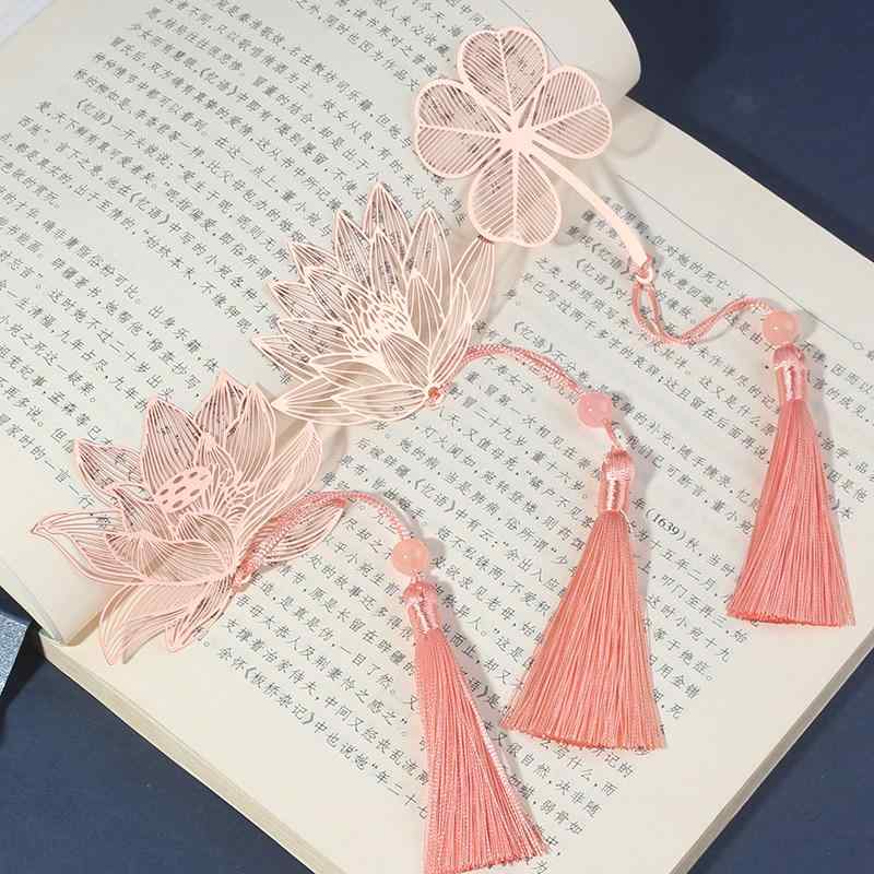 ・商品名: ローズゴールド葉脈メタルしおり