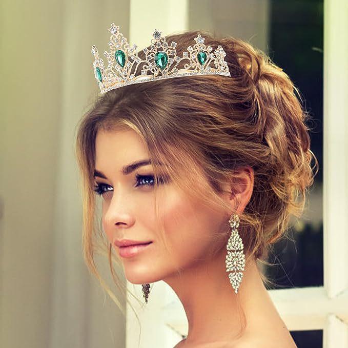 ・カテゴリ: ヘアアクセサリー・素材: 合金・スタイル: レディース、欧米風・: クラウン・加工: ラインストーン装飾・カラー展開: ゴールドベース×ブラック、ゴールドベース×レッド、ゴールドベース×ピンク、ゴールドベース×パープル、ゴール...