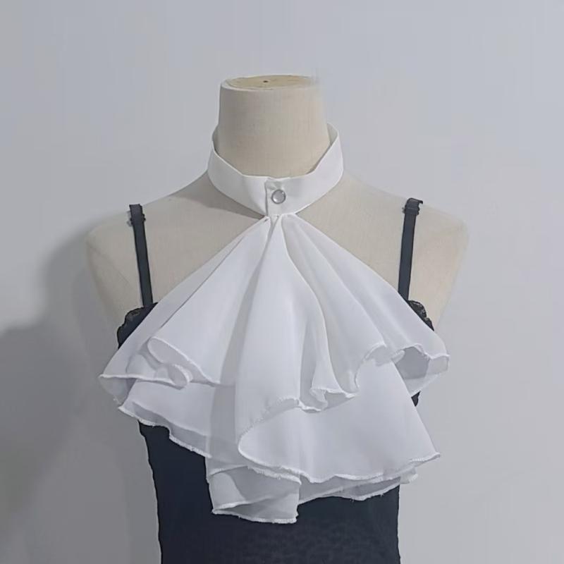 ・アイテム: 付け襟・スタイル: ヨーロピアンレトロ・素材: シフォン・裏地素材: シフォン・カラー展開: ホワイト、ブラック・サイズ: 首周り 約43cm・対象: 成人・用途: コスプレ、舞台衣装用小物