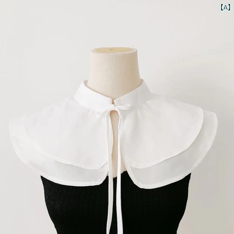 ・サイズ: ワンサイズ・対象: 大人・カラー展開: ホワイト、ブラック・主な素材: 綿・柄: 無地・首周り: 44cm・裏地素材: 綿・スタイル: 文芸風