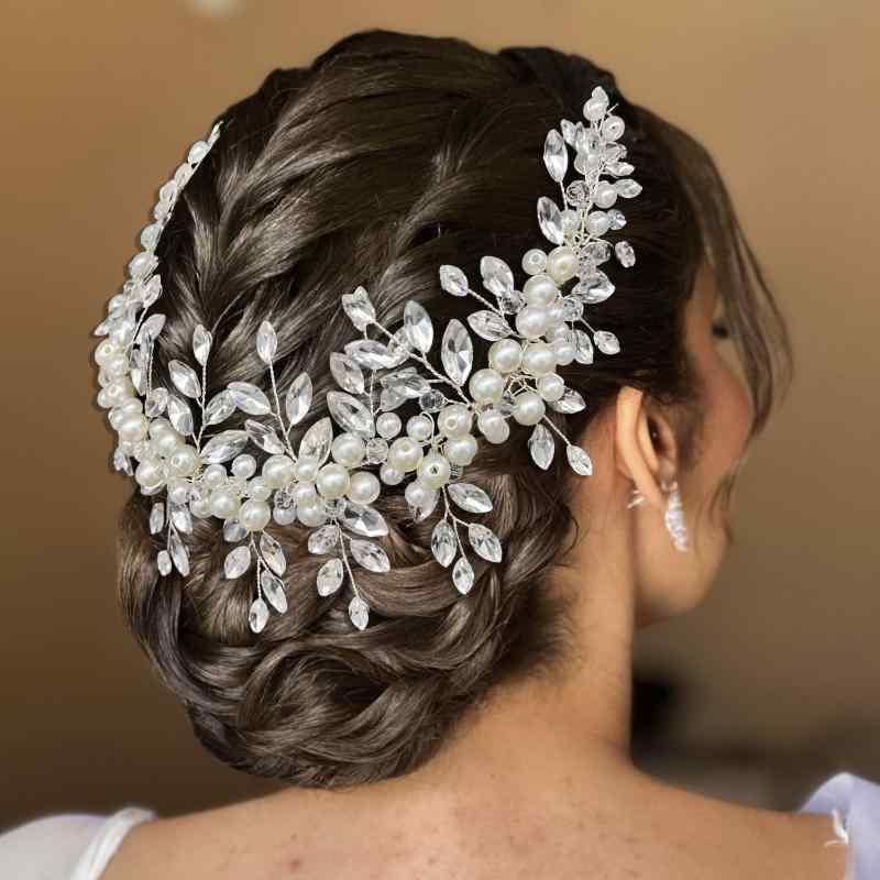 ・カテゴリ: ヘッドドレス、カチューシャ、ヘアバンド・主な素材: パール、ラインストーン・対象: レディース・: フラワー、立体装飾・カラー: シルバー・仕様: ハンドメイド、柔軟なワイヤー、ブライダル用