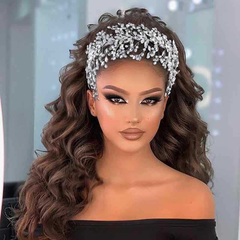 ・カテゴリ: ヘアアクセサリー・スタイル: 欧米風・タイプ: カチューシャ、ヘアバンド・性別: レディース・素材: 合金・: フラワー・装飾: ラインストーン・カラー: シルバー・おすすめのシーン: ウェディング