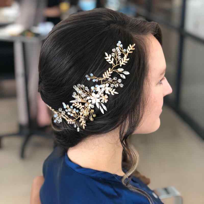 ・カテゴリ: ヘッドドレス、ヘアバンド・スタイル: 欧米風・素材: 合金・: リーフ・対象: レディース・利用シーン: ウェディング・カラー: ゴールド・装飾: パール