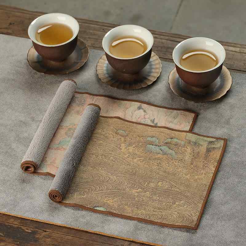 ・カテゴリ: 茶巾・素材: 布・スタイル: 中国風スタイル・サイズ: 30×15.5cm・カラー: 柄物・展開: 瑞鶴、銀杏、蘭亭修禊、喜上眉梢、假山、赤壁、千里江山、玉蘭花、遠山図、蕉葉、粉荷、楓葉、聴琴図、杜鵑図、富春山居、浮葉蓮間、含...