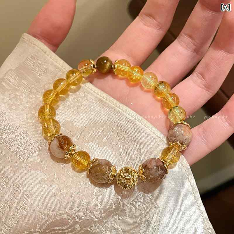 ・素材: 菩提・スタイル: 日韓風、清楚、キュート・カテゴリ: アクセサリー・カラー展開: 招財進宝ルチルクォーツブレスレット、スターオープンバングル、ゴールド瓢箪ブレスレット