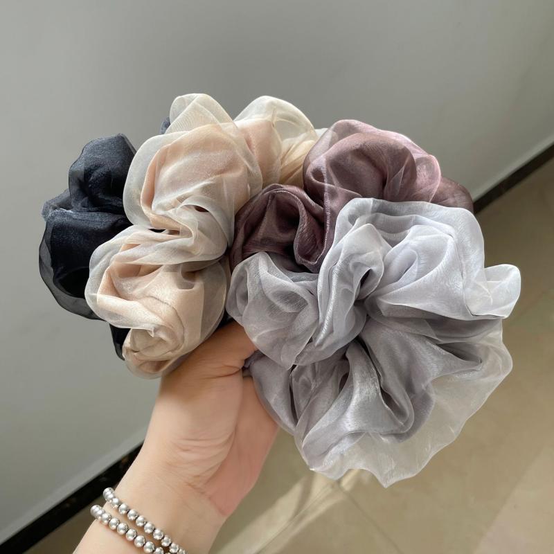 ・カテゴリ: シュシュ・素材: チュール・加工: ハンドメイド・要素: プリーツ・スタイル: 韓国、フェミニン・仕様: 高弾性・カラー展開: グレー、マゼンタ、シャンパン、ブラック