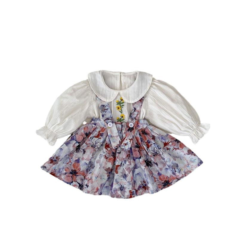 ・カテゴリ: 子供用セットアップ・対象: 女の子・スタイル: 個性的・セット内容: スカートセット・セット点数: 2点・対象年齢: 1～3歳（身長80～100cm）・袖丈: 長袖・生地の厚さ: 厚手・柄: 花柄・: 田園風、トレンド・主な素...