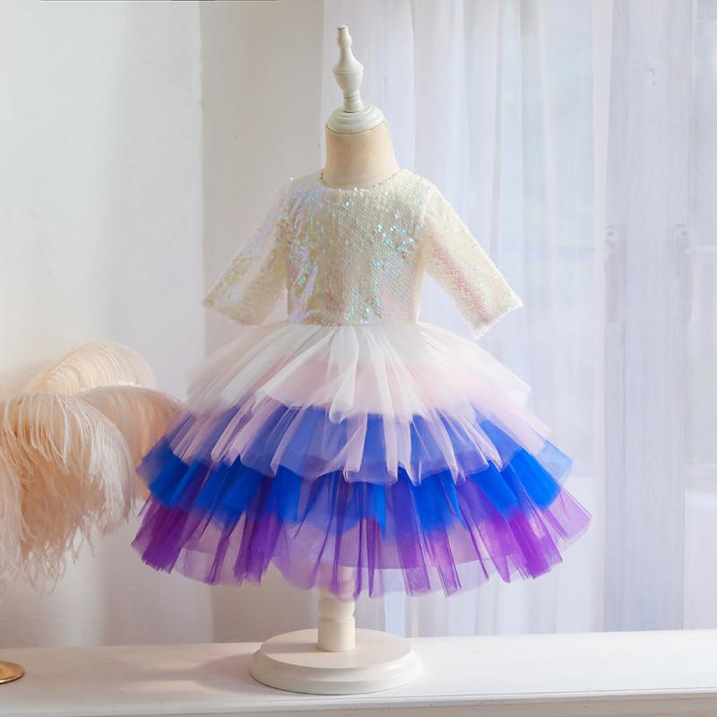 ・カテゴリ: 子供用ドレス・対象年齢: 3〜8歳・性別: 女の子用・加工: ・要素: バイカラー、ブリティッシュスタイル、プリンセス風、チュール・スタイル: ブリティッシュスタイル・素材: ポリエステル 80%、綿 20%・タイプ: フォー...
