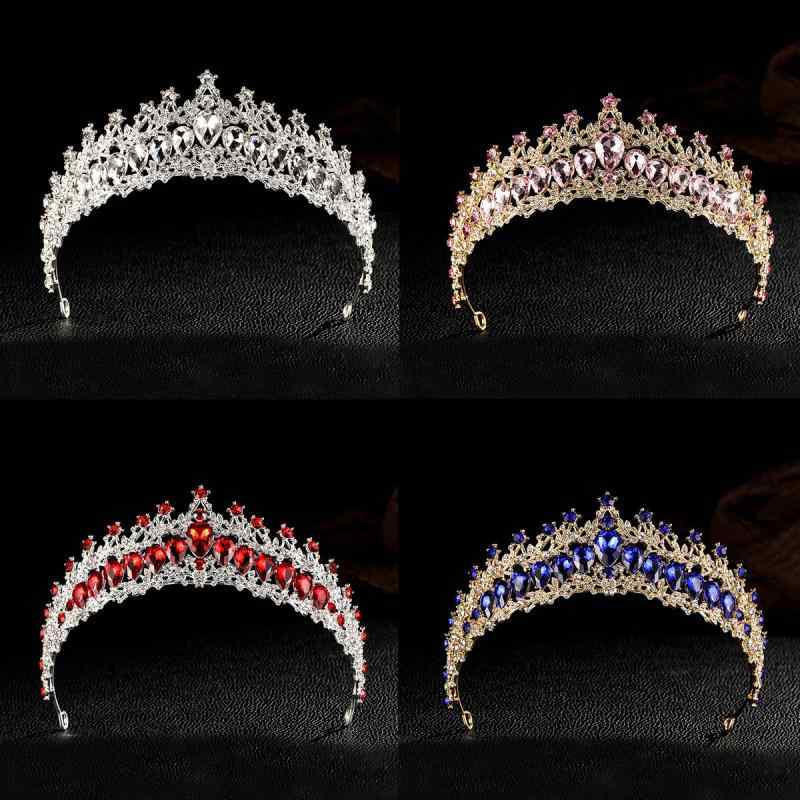 ・カテゴリ: ヘアアクセサリー・スタイル: ファッションOL・タイプ: レディース・素材: 合金、シルバー、ホワイトクリスタル・: クラウン・加工: メッキ・カラー展開: シルバーホワイト、シルバーレッド、シルバーブルー、シルバーピンク、ゴ...