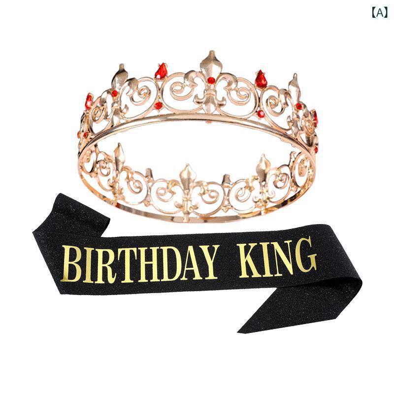 ・カテゴリ: ヘッドドレス・素材: 合金・純度: KC金・スタイル: レトロ・対象: メンズ・: クラウン・加工: 電気メッキ・用途: 結婚式、誕生日、記念日、ギフト、お祝い・カラー展開: レッド、ブラック、ブルー、スカイブルー、ゴールド、...