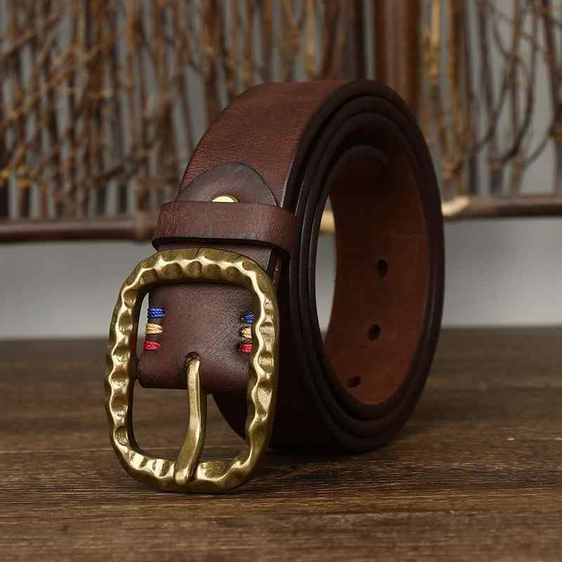 ・素材: 牛革（トップレザー）・バックル素材: 銅・留め具: ピンバックル・カラー展開: ブラック、コーヒー、レッドブラウン、カーキ・ベルト幅: 約3.8cm・厚み: 約5mm・サイズ展開: 100cm、105cm、110cm、115cm、...