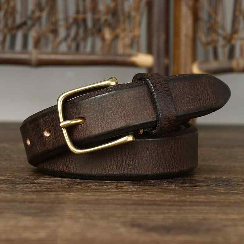 ・素材: レザー（トップレイヤー牛革）・バックル素材: 銅・留め具形式: ピンバックル・カラー展開: コーヒー、ブラック、カーキ、レッドブラウン、アーミーグリーン・幅: 約2.8cm・厚さ: 約5mm・サイズ展開: 90cm、95cm、10...