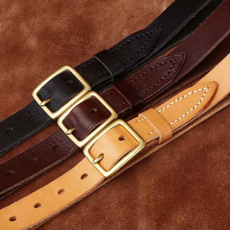 ・素材: 牛革（トップレイヤー）・バックル素材: 銅・留め具の種類: ピンバックル・カラー展開: ブラック、コーヒー、ナチュラル・ベルト幅: 2.8cm・ベルト厚さ: 4mm・サイズ展開: 90cm、95cm、100cm、105cm、110...