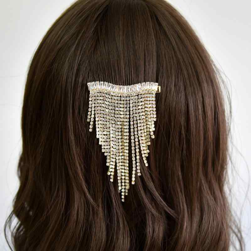 ・素材: ラインストーン・カテゴリ: ヘアアクセサリー・種類: サイドクリップ・スタイル: フェミニン、スウィート・対象: レディース・カラー: ゴールド、シルバー