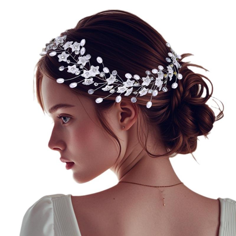・カテゴリ: ヘアアクセサリー・スタイル: 韓国・対象: レディース・: 波形・柄: チェック・カラー展開: シルバー×ホワイトオーガンジーリボン・装飾・要素: パール、ラインストーン、レース、刺繍、リボン、クラウン、ボヘミアン、レトロ