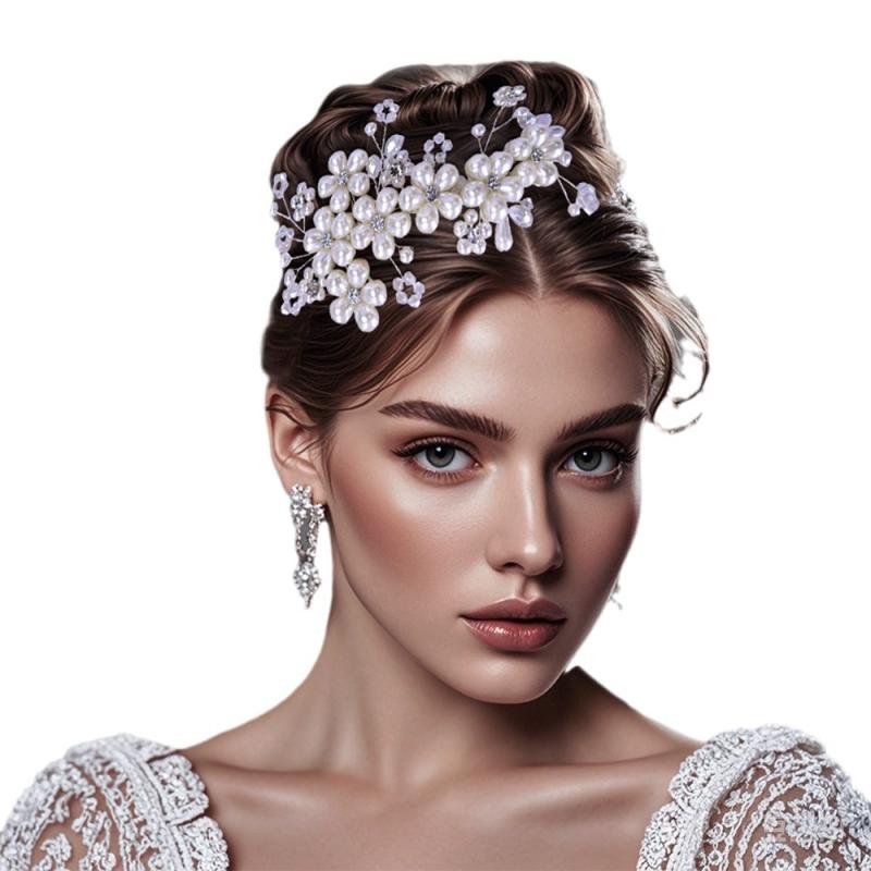 ・カテゴリ: ヘアアクセサリー・素材: パール・対象: レディース・形状: ウェーブ・製法: 手編み・カラー展開: シルバー、ゴールド・用途: ブライダル、パーティー、結婚式、ヘアコーム