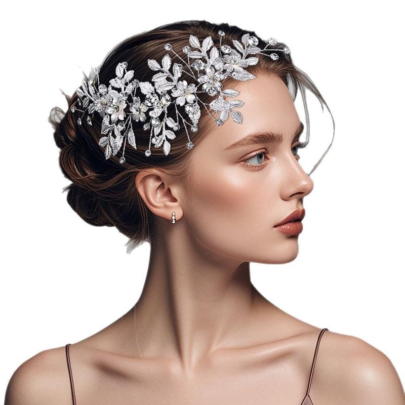 ・カテゴリ: ヘアコーム、ヘッドドレス・素材: 合金・タイプ: レディース・: フラワー・装飾: クリスタル・加工: メッキ・カラー: シルバー、ゴールド・スタイル: カジュアル、フェミニン、エレガント、レトロ、ボヘミアン、韓国