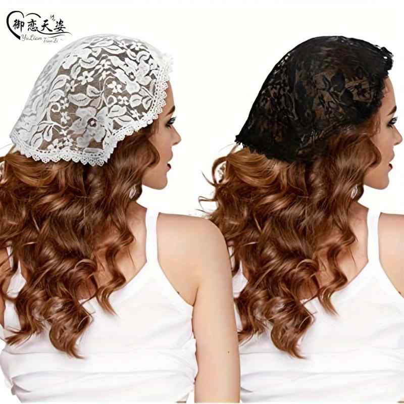 ・カテゴリ: ヘアアクセサリー・対象: レディース・スタイル: 民族風・主な素材: 布・モチーフ: 花・: レース、柄入り・加工: ニット・用途: 結婚式、旅行の記念・カラー: ホワイト、ブラック・長さ: 29cm