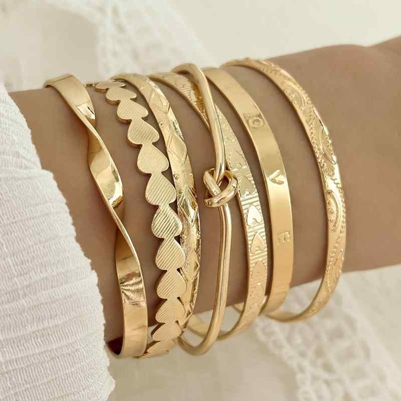 ・素材: 鉄・加工: メッキ・カテゴリ: ブレスレットセット・: ハート・スタイル: 個性的、・重量: 約58g