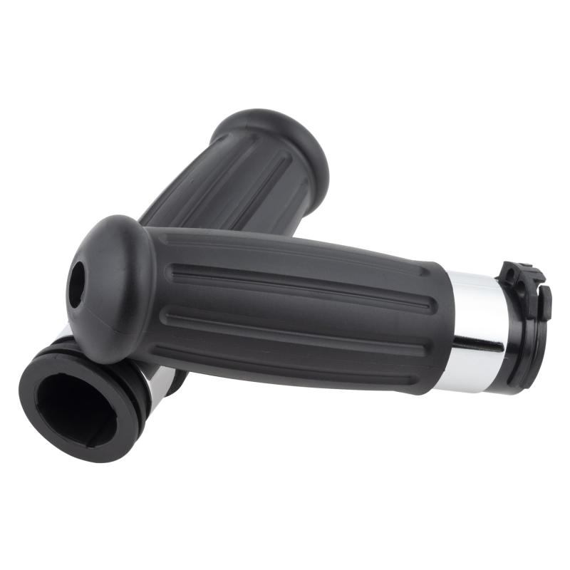 キジマ(Kijima) バイクパーツ グリップ レトロ スロットルパイプ付 137mm 42mm 非貫通タイプ 1インチハンドル 汎用 HD-04767汎用1996-2010年アンティークグリップよりも少しボリュームのあるグリップ左側は96...
