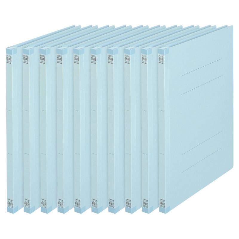 プラス 背補強フラットファイル A4縦 2穴 10冊 ロイヤルブルー No.021S 79-431