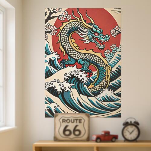 お部屋のインテリアとしてもお使いいただけます。検索用: 布 インテリア タペストリー 昭和レトロ 入れ墨風 部屋 アート グラフィック