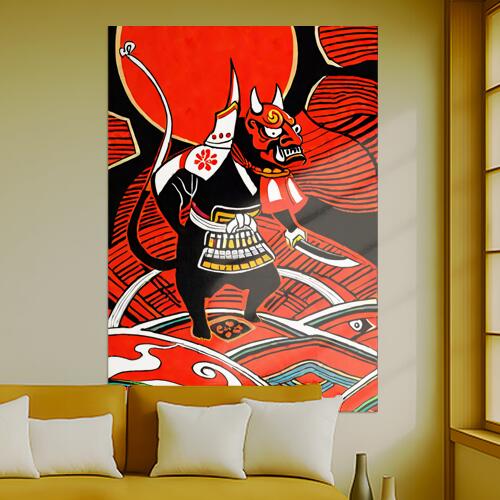 お部屋のインテリアとしてもお使いいただけます。検索用: 室内 飾り 布 インテリア タペストリー 昭和レトロ 入れ墨風 部屋 アート グラフィック 鬼 武士 侍 日本画 妖怪 タペストリー 和モダン 和柄 浮世絵風 和柄 刺青風 昭和レトロ...