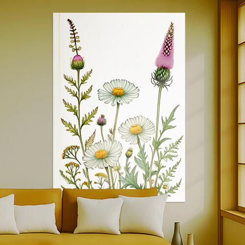 お部屋のインテリアとしてもお使いいただけます。検索用: 室内 飾り 布 インテリア タペストリー 昭和レトロ 入れ墨風 部屋 アート グラフィック 花 デイジー 野草 植物 自然 タペストリー 花 可愛い ウェディングバナー 結婚祝い おう...