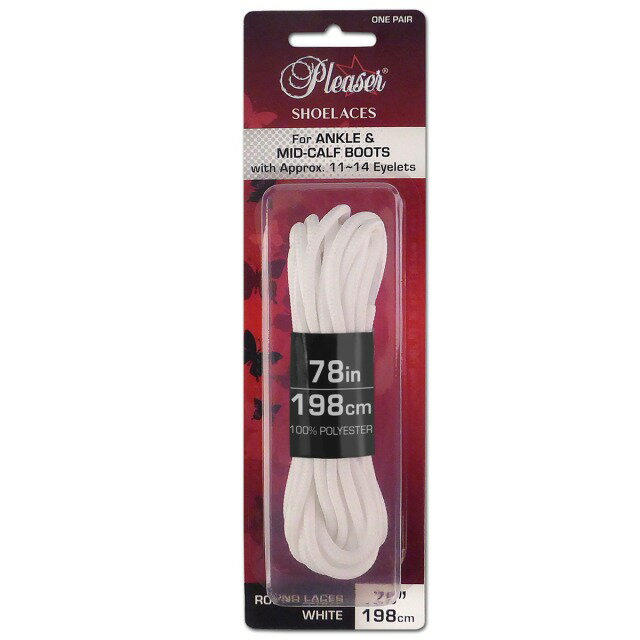 Pairs of Round Shoes Laces 6.5 ft (198 cm) for PLEASER Ankle Boot. 【靴ひもの長さ】約198cm ※こちらの商品は取り寄せ商品になります。 商品のデザイン変更等でご注文後に ...