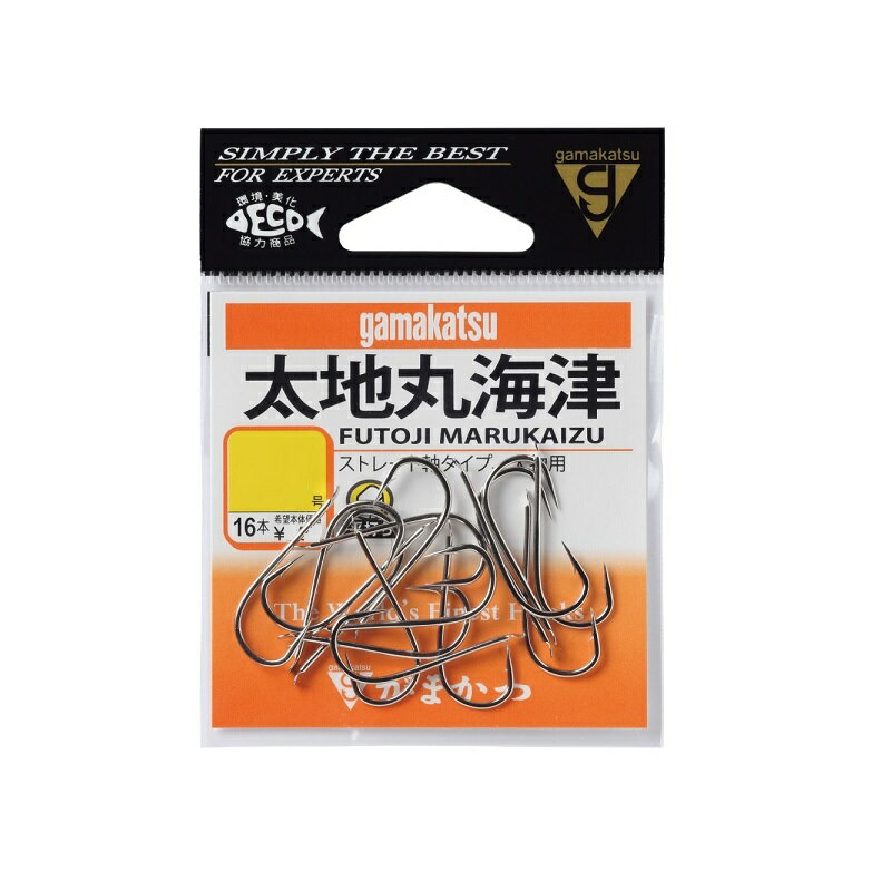 仕様表大物用に軸を太く仕上げました。軸にオモリを付ける「テンヤ鈎」に使うのにも適しています。Gamakatsuがまかつ　太地丸海津■商品コード：12308■号数：14■入数：16詳細はこちら