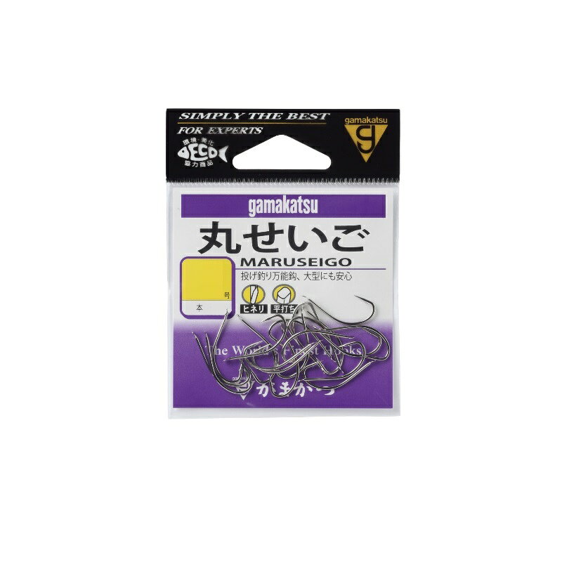 仕様表セイゴやハネ、スズキ、アブラメやカレイなど、万能的な鈎で掛かりが早く、しかも丈夫です。Gamakatsuがまかつ　 丸せいご●品名コード：12285●号数：15●入数：18●カラー：白詳細はこちら