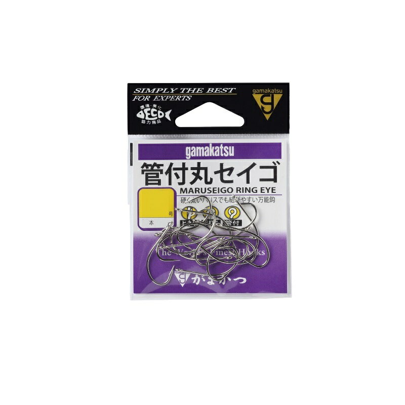 仕様表最近、フロロカーボンの硬いハリスを使う釣り人が増えています。「管付」なので太くて硬いハリスでも簡単に結ぶことができます。Gamakatsuがまかつ　 管付丸せいご●品名コード：66453●号数：18●入数：14●カラー：白詳細はこちら