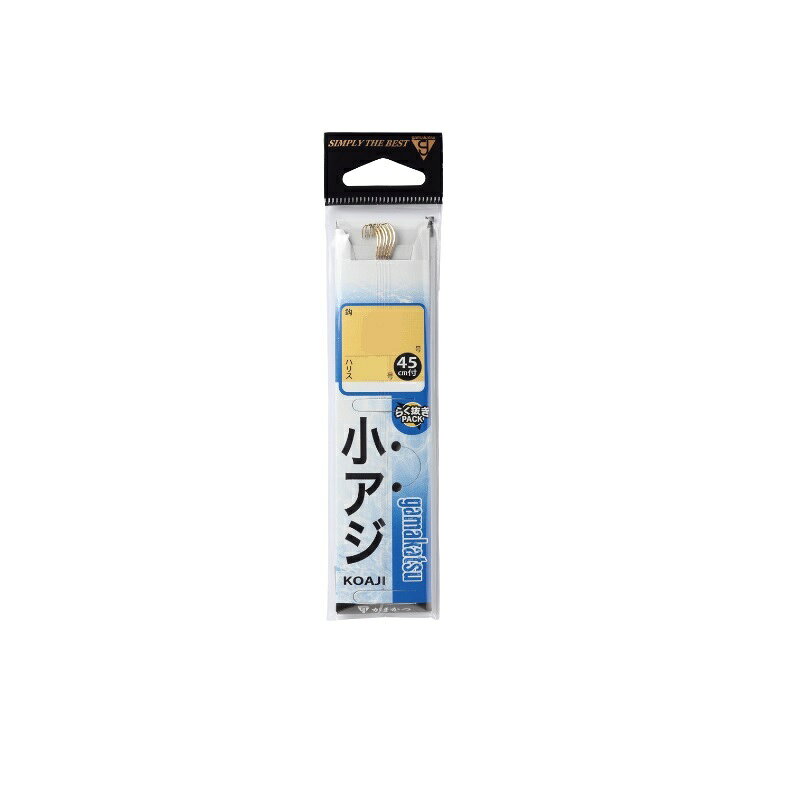 仕様表軸に「胴打」加工が施してあります。子魚のウロコに似せてキラリと鈎が光るので空鈎でも「擬餌効果」があります。Gamakatsuがまかつ　糸付 小アジ●品名コード：11315●号数：4●ハリス：0.6●入数：7●カラー：金詳細はこちら