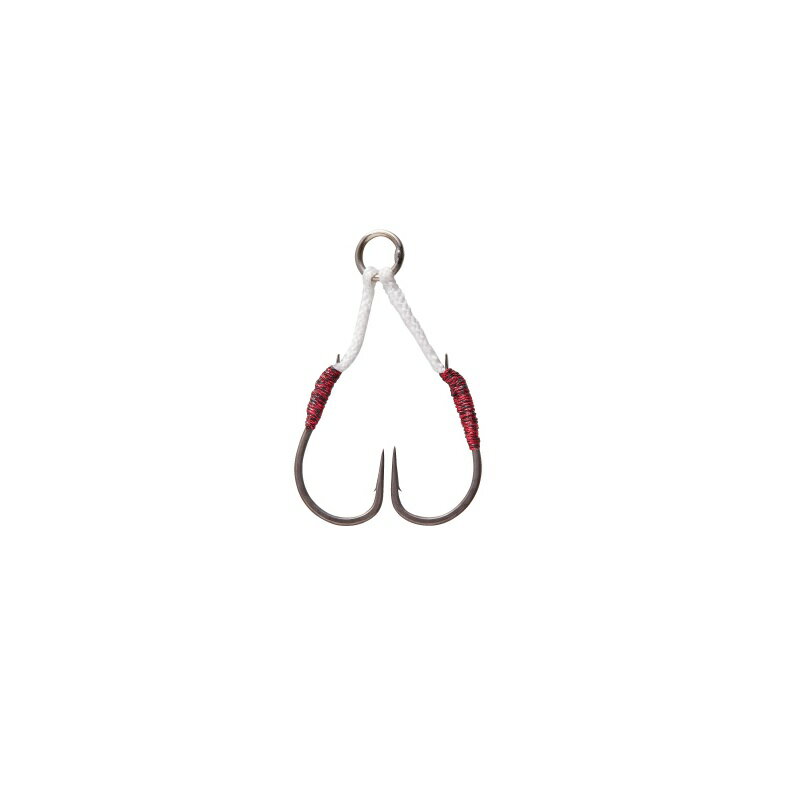 仕様表L.S.J.(ライトショアジギング) 専用アシスト。鋭利なスパットテーパーとナノスムースコートにより、ジャレつく魚も速攻フックアップ。魚へのアピール効果を備えた白色アシストライン搭載。GAMAKATSU　がまかつ　アシストフック 陸ジ...