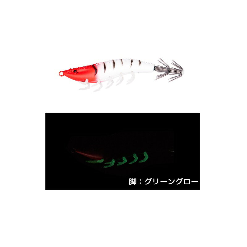 仕様表リアルな海老フォルムのタングステンボディーで狙う！ポイントまで急降下！ボディーはタングステン素材を採用した左右非対称ボディーとなっております。より小さなシルエットのリアルな海老フォルムでイカも警戒心なく抱きやすく、狙う棚までいち早く落...