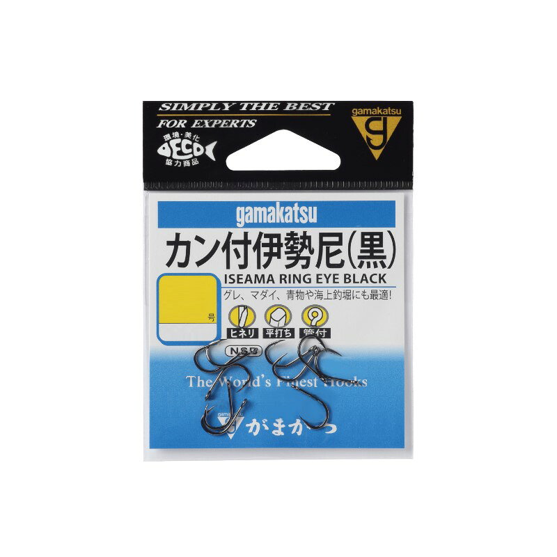 仕様表軸が太くてしっかりとしていて、磯釣り、大物釣りの定番の鈎「伊勢尼」の手軽に簡単に鈎結びができる「管付」タイプです。鈎先は鋭く少し内向きで外れにくくなっています。グレ、マダイ釣りに、また大物が釣れる「海上釣堀」に最適です。Gamakat...